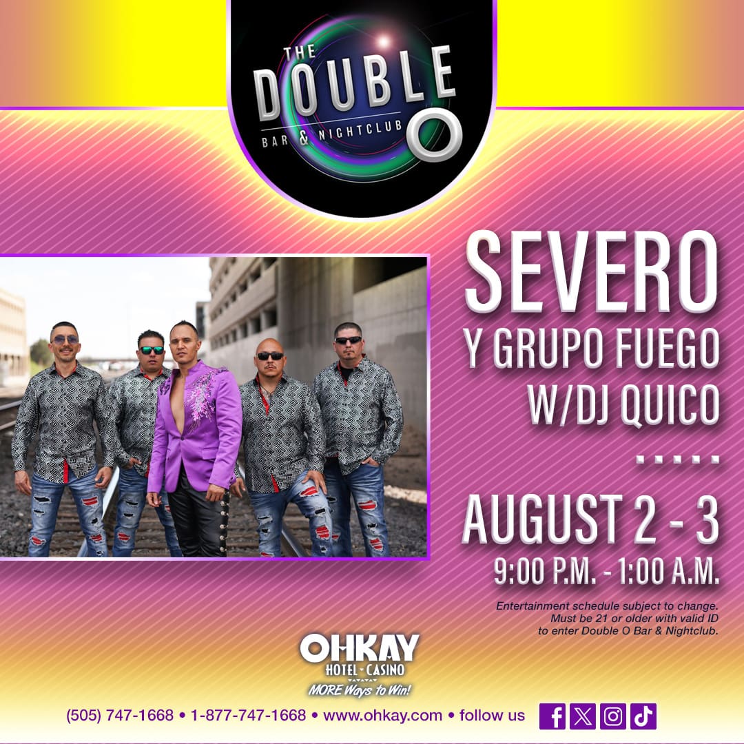 Promotional poster for Severo y Grupo Fuego live show in August ...